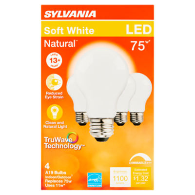 Sylvania Natural LED 75W Soft White A19 Bulbs, 4 count - ShopRite
