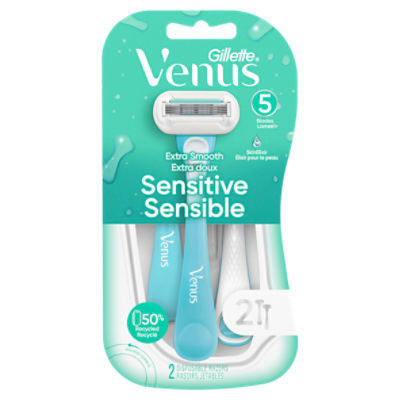 Gillette Venus Extra Smooth Sensitive Disposable Razors, 2 count