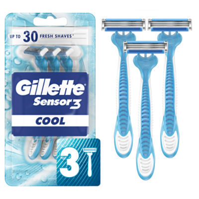 Gillette Sensor 3 Cool Disposable Razors, 3 count