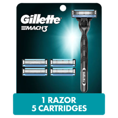 Gillette Mach3 Men's Razor Handle + 5 Blade Refills - ShopRite