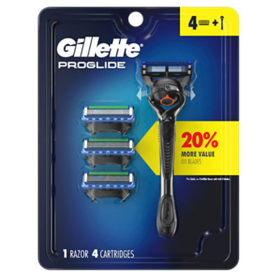 Gillette ProGlide Men's, Razor Handle + 4 Blade Refills