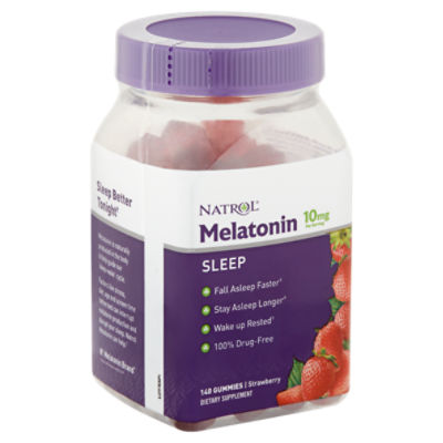 Natrol Strawberry Sleep Melatonin Gummies, 10 mg, 140 count