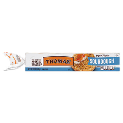 Thomas' Sourdough English Muffins, 6 count, 12 oz - ShopRite