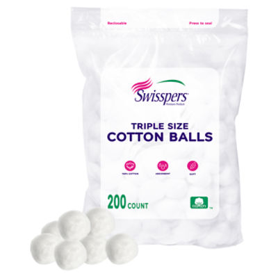 Swisspers Triple Size Cotton Balls, 200 count - ShopRite