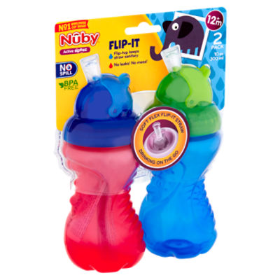 Nûby Active Sipeez 10 oz Flip-It No Spill Cups, 12m+, 2 count - ShopRite