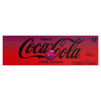 Coca-Cola Cherry Zero Sugar Cola, 12 fl oz, 12 count