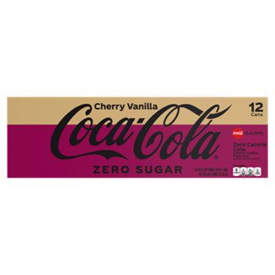 Coca-Cola Cherry Vanilla Zero Sugar Cola, 12 fl oz, 12 count - ShopRite