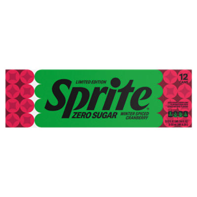 Sprite Winter Spiced Cranberry Zero Sugar Fridge Pack Cans, 12 fl oz ...