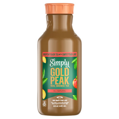 Simply Gold Peak Black Tea with Peach Juice Beverage Real Brewed Tea ...