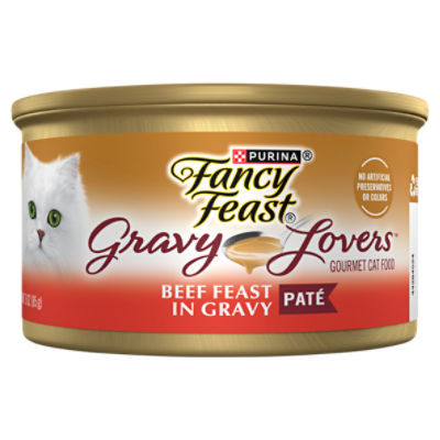 Purina Fancy Feast Beef Feast in Gravy Paté Gourmet Cat Food, 3 oz ...