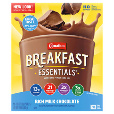 Carnation Breakfast Essentials Rich Milk Chocolate Nutritional Powder ...