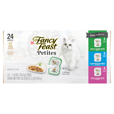Purina Fancy Feast Gourmet Wet Cat Food Variety Pack, Petites Gravy ...