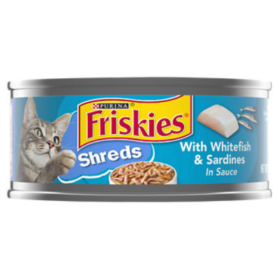 Purina Friskies Shreds with Whitefish & Sardines in Sauce Cat Food, 5.5 ...