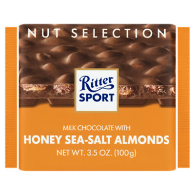 Ritter Sport Nut Selection Milk Chocolate with Honey Sea-Salt Almonds ...