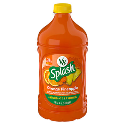 V8 Splash Orange Pineapple Flavored Juice Beverage, 64 fl oz Bottle ...