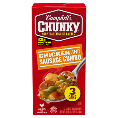 Campbell's Chunky Soup, Chicken and Sausage Gumbo, 16.1 oz Can (Pack of ...