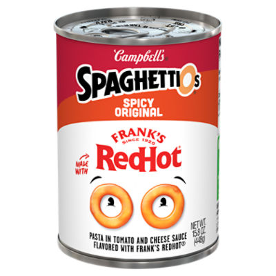 SpaghettiOs Spicy Original made with Frank's RedHot, Canned Pasta, 15.8 ...