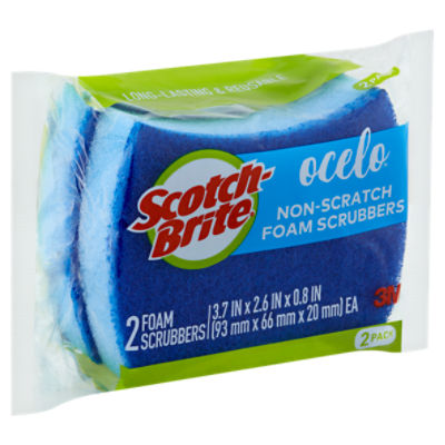 Scotch-Brite® ocelo™ No Scratch Scrub Sponge, Assorted Bright Colors, 2 ...