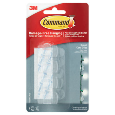 Command™ Clear Round Cord Clips; 4 Clips, 5 Strips/Pack - ShopRite