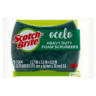 Scotch-Brite® ocelo™ Heavy Duty Foam Scrubber, 2/Pack - The Fresh Grocer