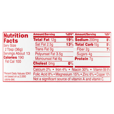 Jif Peanut Butter Nutrition Label