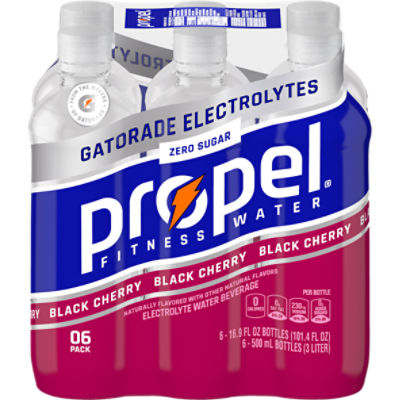 Propel Zero Sugar Electrolyte Water Beverage, Black Cherry, 16.9 Fl Oz ...