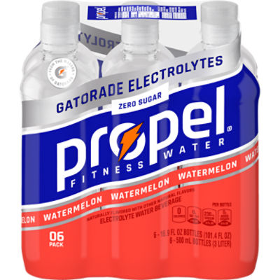 Propel Zero Sugar Electrolyte Water Beverage, Watermelon, 16.9 Fl Oz, 6 ...