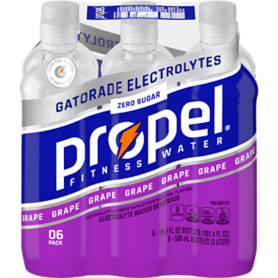 Propel Zero Sugar Electrolyte Water Beverage, Grape, 16.9 Fl Oz, 6 Count - ShopRite