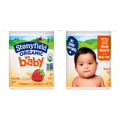 Stonyfield Organic YoBaby Whole Milk Yogurt with Probiotics Banana ...