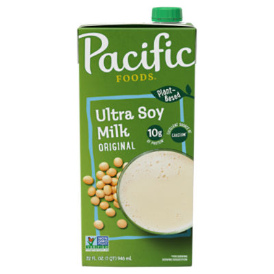 Pacific Foods Original Ultra Soy Milk, Plant Based Milk, 32 oz Carton ...