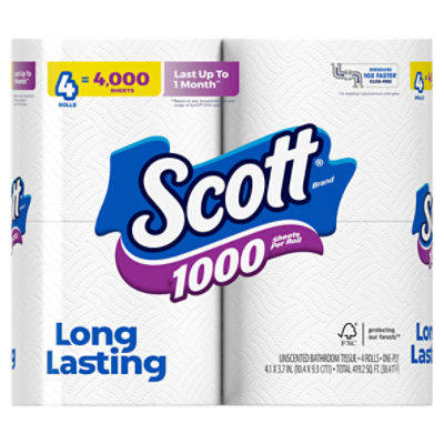 Scott 1000 Toilet Paper Rolls 1 Ply Toilet Tissue - Gourmet
