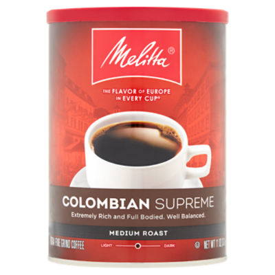 Melitta Colombian Supreme Medium Roast Extra Fine Grind Coffee, 11 oz ...