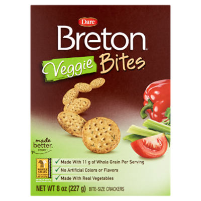 Dare Breton Bites Veggie Bite-Size Crackers, 8 oz - Dearborn