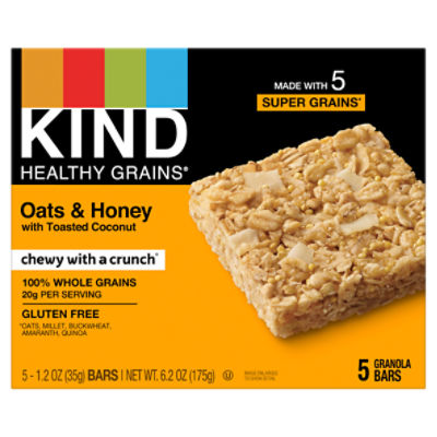 Kind Healthy Grains Oats & Honey with Toasted Coconut Granola Bars, 1.2 ...
