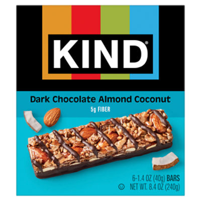 Kind Dark Chocolate Almond Coconut Bars, 1.4 oz, 6 count - Fairway
