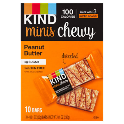 Kind Minis Chewy Peanut Butter Bars, 0.18 oz, 10 count