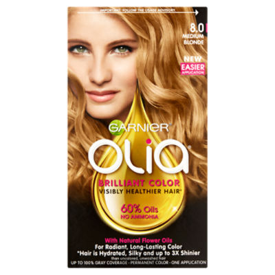 Garnier Olia Medium Blonde 8.0 Permanent Haircolor, one application ...