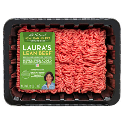 Laura's Lean Beef All Natural 92% Lean 8% Fat Ground Beef, 16 oz - ShopRite