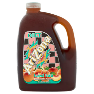AriZona Diet Sun Brewed Style Iced Tea with Peach Flavor, 128 fl oz l ...
