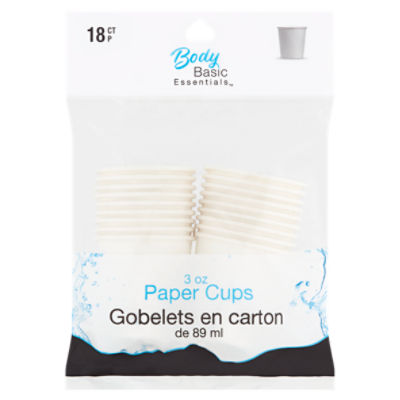 Body Basic Essentials 3 oz Paper Cups, 18 count - ShopRite
