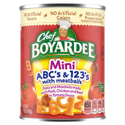 Chef Boyardee Mini ABC's & 123's with Meatballs, 15 oz