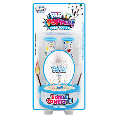 Best Party Ever! Party Popper Edible Confetti Cake Topper, 2 count ...