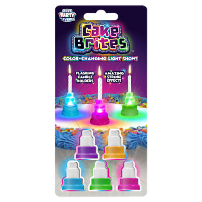 Best Party Ever! Cake Brites Flashing Cake Holders - The Fresh Grocer