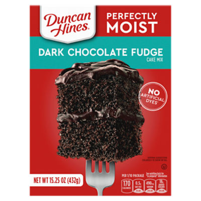 Duncan Hines Perfectly Moist Dark Chocolate Fudge Cake Mix, 15.25 oz ...