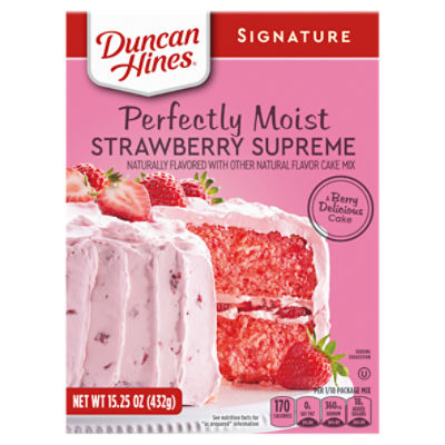 Duncan Hines Signature Perfectly Moist Strawberry Supreme Cake Mix, 15 ...