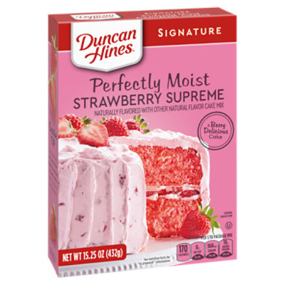 Duncan Hines Signature Perfectly Moist Strawberry Supreme Cake Mix, 15 oz