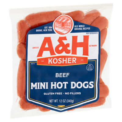 A&H Kosher Beef Mini Hot Dogs, 12 oz - Fairway