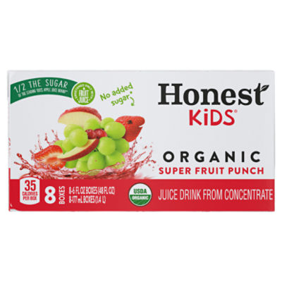 Honest Kids Super Fruit Punch Cartons, 6 fl oz, 8 Pack