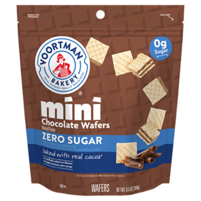 Voortman Bakery Zero Sugar Mini Chocolate Wafers, 6.5 oz