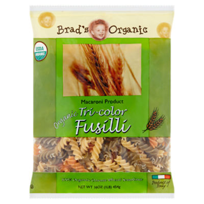 Brad's Organic Tri-Color Fusilli Pasta, 16 oz - Fairway